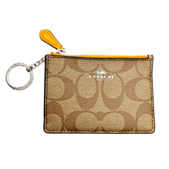 Coach | Bags | Coach Slim Id Coin Case Id Holder Signature Monogram Key ...